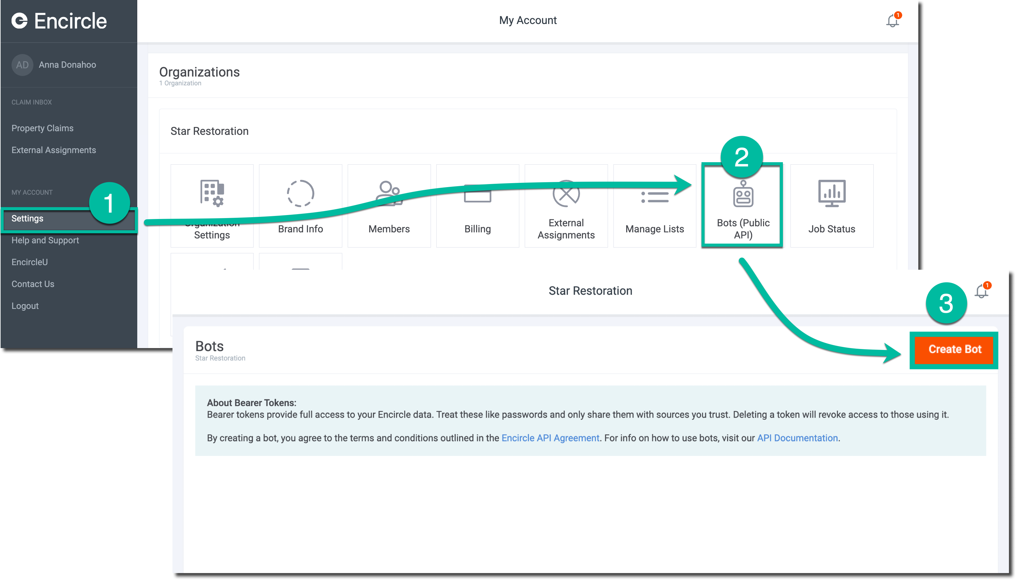 Creating A Bearer Token For Api Integration Encircle 